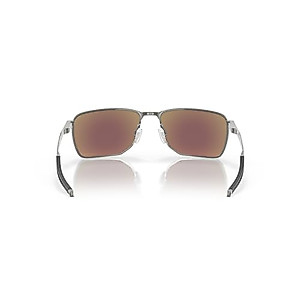 Oakley Men's OO4142 Ejector Rectangular Sunglasses, Satin Chrome/Prizm Sapphire, 58 mm