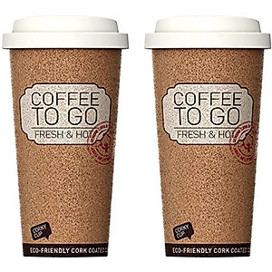 Life Story Corky Cup Reusable 16 oz Insulated Travel Mug Coffee Thermos (2 Pack)