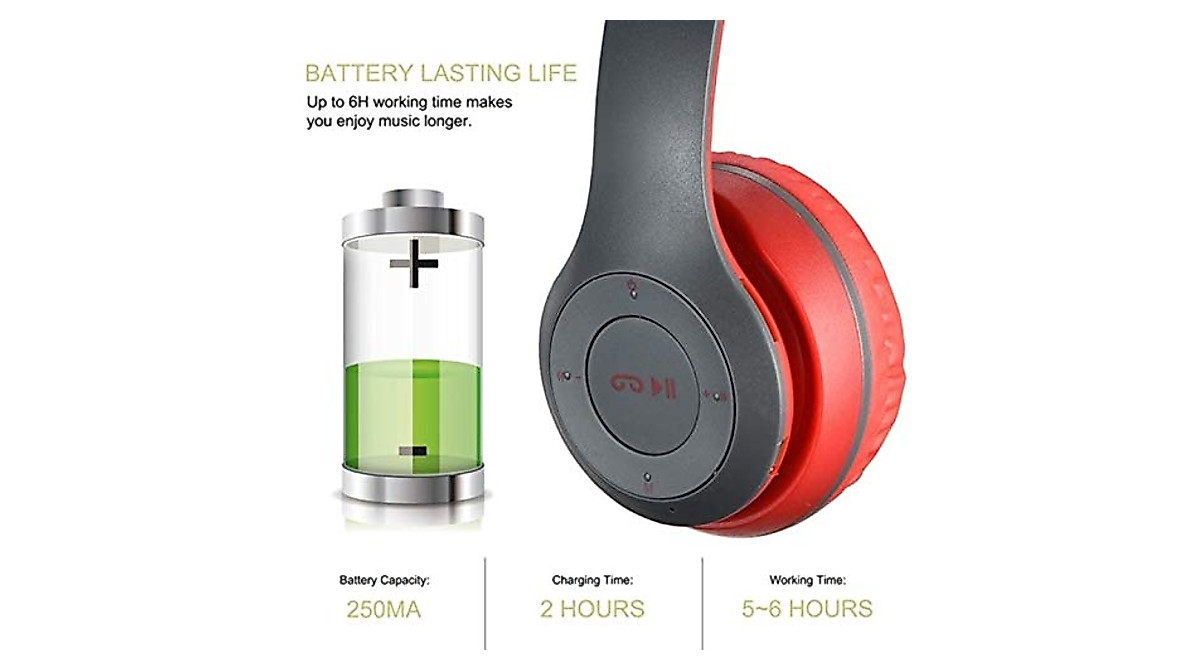 NCR P47 Wireless Over-Ear Headphones with Bluetooth 5.0 - Foldable ...