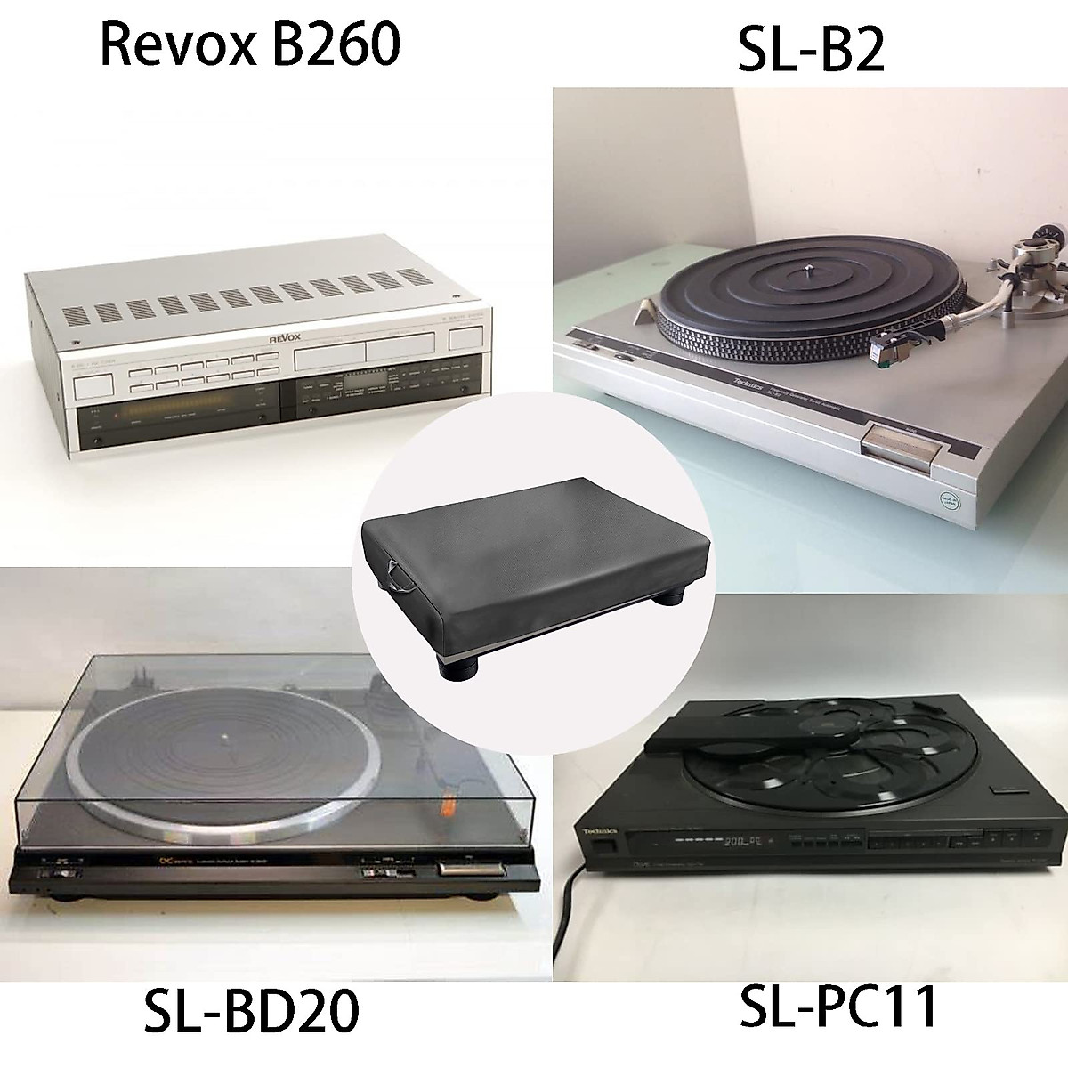 Turntable Dust Cover,Record Player Turntable Cover,Suitable for Most Models of Record Player Turntables SL-Q300/SL-B250 /SL-B260 /SL-BD20 /SL-BD27 /SL-BD35 /SLD-20 /SL-PC11(Gray)