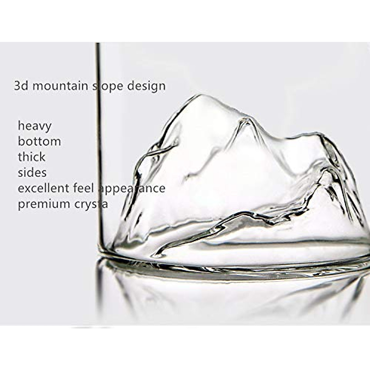 CZHome Whiskey Glass Small Glass Japanese Style Mountain shape Wine Glass Set of 2,Premium Quality Crystal –Elegant Modern Design , Ideal for Home,BarLuxury Bourbon Gifts for Men