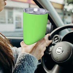 WXZYFP Car cup (single silver rim), can use a straw or drink directly, easy to use.Solid color light green