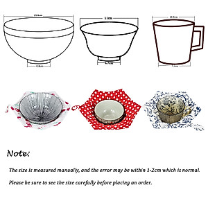 MHTTEC Beige Plaid Bowl Cozy Large Bottom 1PC Microwaveable Soup Bowl Holder Cotton Bowl Cozy Huggers