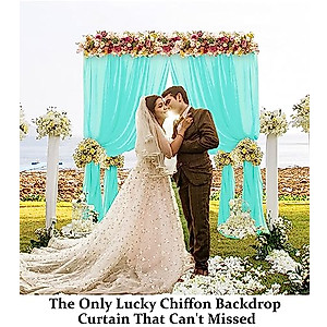 Chiffon Backdrop Curtain 96 Inches Long Sheer Curtains Mint Green Chiffon Fabric Drapes for Parties Voile Curtains 2 Panels 29"x96" Mint Sheer Photography Backdrop Drapes