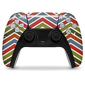 WraptorSkinz Skin Wrap compatible with Sony PS5 DualSense Controller Zig Zag Colors 01 (CONTROLLER NOT INCLUDED)