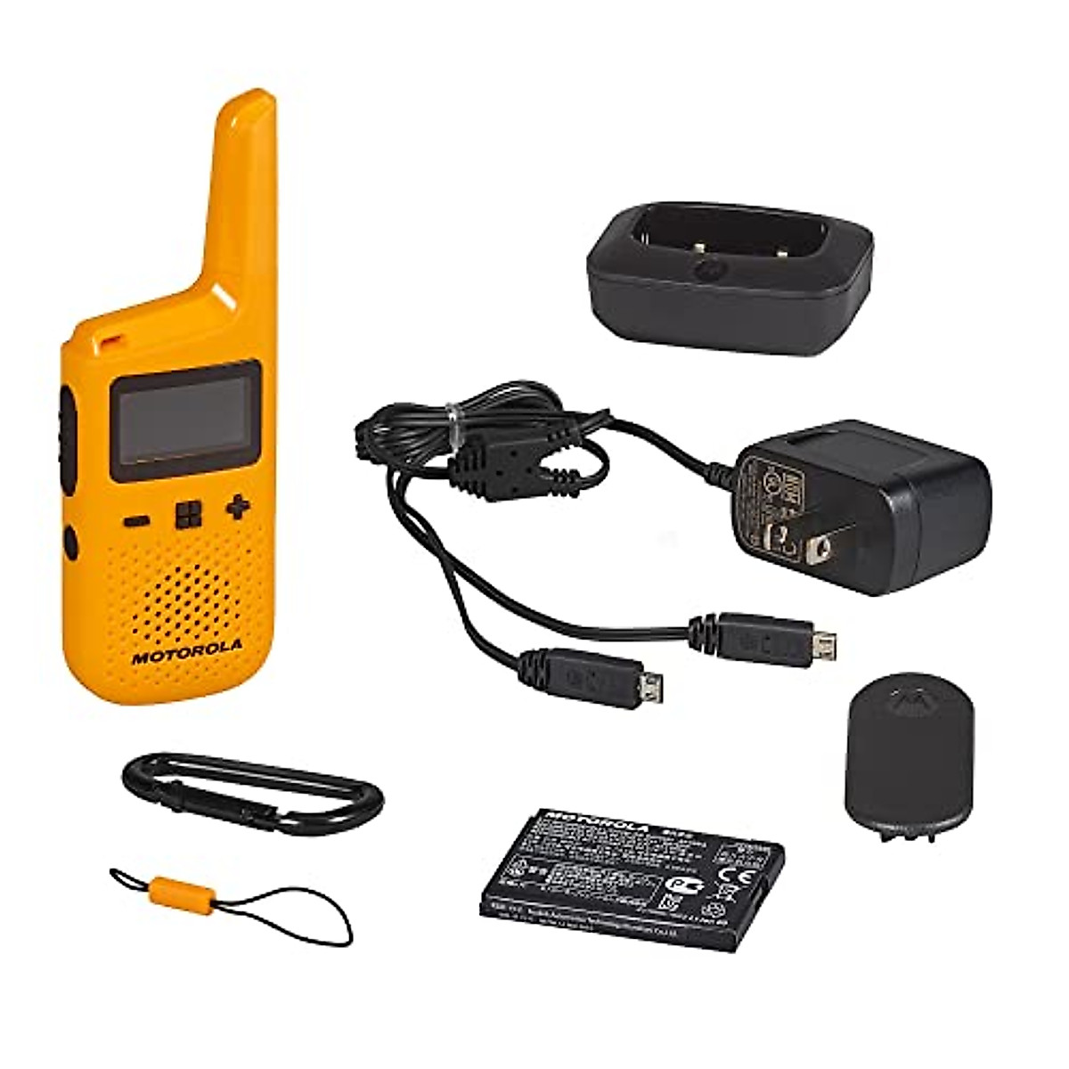 T380 Yellow 25 Mile 2 Way Radio W/Charging Dock