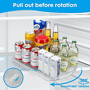 Lazy Susan Fridge Turntable Organizer Organization, LOYAL SEA Lazy Susan Kitchen Rotating Organizing Tray Turntable for Cabinet Pantry Fridge Refrigerator Organizers and Storage, 16.5''x11'', Clear