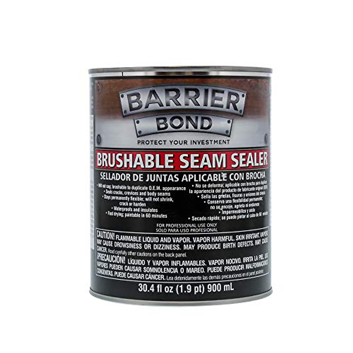Barrier Bond Brushable Seam Sealer - Quart Can with 30.4 Fluid Ounces - Automotive Brush on Body Seams, Joints, Floors, Trunks - Autobody Repair, Fast-Drying, Paintable