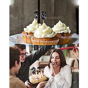 Number 30 Candles,30th Birthday Candles,Black Happy Birthday Candle for Cake,3D Design Cake Topper Decorations for Boy Men Pet Birthday Party Wedding Anniversary Celebration Supplies