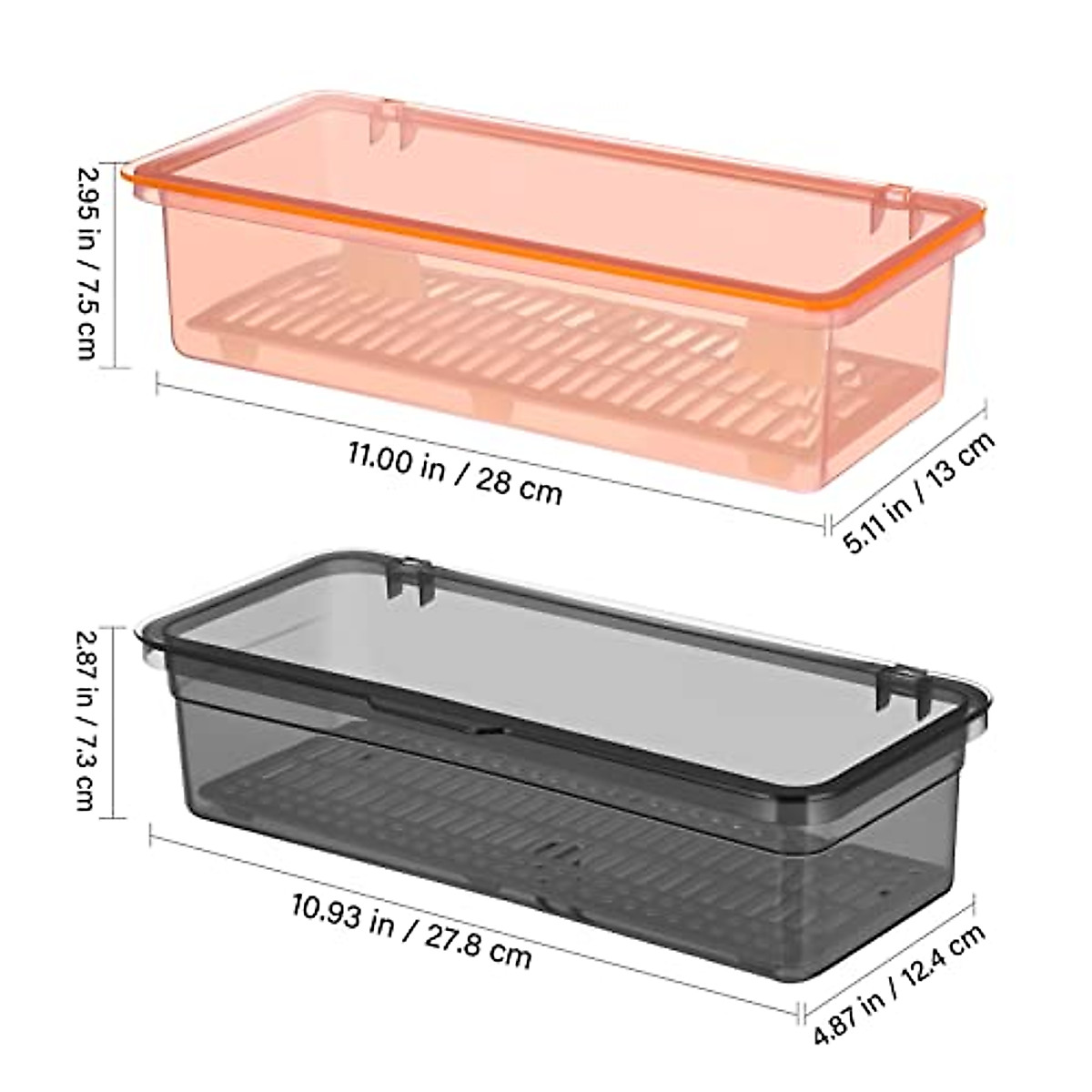 Alipis Flatware Plastic Tray with Lid Silverware Dinnerware Organizer Utensil Holder Kitchen Cutlery Tray Drainer Boxes Countertop Storage Container