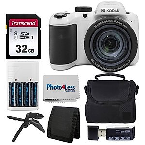 Kodak PIXPRO AZ405 Digital Camera (White) + Accessories