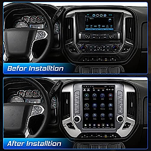 LinksWell Gen IV 12.1 Inch Car Stereo for Chevrolet Silverado and Sierra 2014 to 2019 T Style Android Radio Replacement Head Unit Multimedia Player Touchscreen GPS Navigation Bluetooth