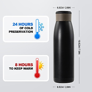 14 oz Travel Coffee Tumbler with Lid, Stainless Steel Double Walled and Vacuum Insulated Tumblers,Coffee Thermos Watter Bottle for Gift, Shake the Travel Coffe Mugto Get the Walls Cold/Hot(Black)