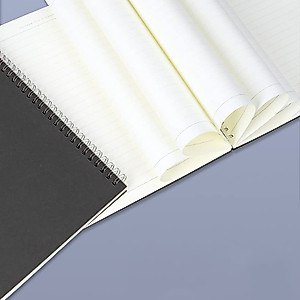 Ykimok Soft Black Cover Spiral Notebook, Notebooks College Ruled, Wirebound Memo Notepads Diary Notebook Planner with Unlined Paper, 100 Pages, 50 Sheets, 7.48 x 5.11 Inch