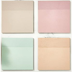 Pastel Transparent Sticky Notes, Set of 4 Pads 3''x3” Clear Sticky Tabs, Translucent Page Flags Book Markers Stickers, Planner Accessories, Bible Journaling Study Office School Supplies