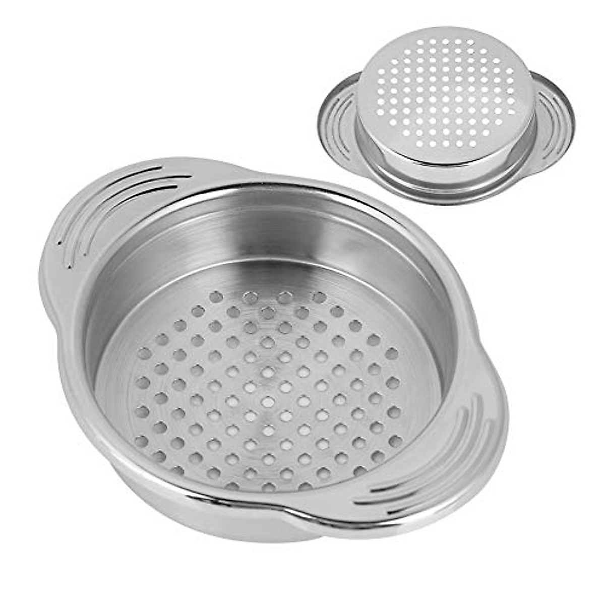 11.5 * 9.2 * 2.5cm/4.5 * 3.6 * 1in Can Drainer with Antislip Strip on Handle & Evenly Distributed Orifice Fits Most Food Tins