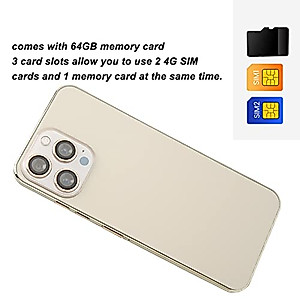 VINGVO 6.53 Inch Smartphone, 8GB and 64GB 100-240V Face Recognition Ultra Thin 4G Mobile Phone 6000mAh Battery Dual SIM Dual Standby for Android (US Plug)