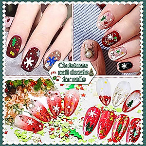 Christmas Glitter, 100g Cosmetic Craft Holographic Glitter for Epoxy Resin, Laser Snowflake Christmas Tree Flakes for Nails, Face, Make Up, Body, Tumblers, Chunky Glitter Festival Decor（SD-03）