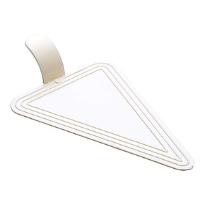 Restaurantware 4.5 x 3 Inch Cake Boards 100 Triangle Dessert Trays - Lightweight With Handle White Plastic Pastry Boards Disposable Serves Appetizers Or Desserts