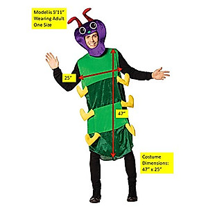 Rasta Imposta Caterpillar Colorful with Headpiece Parent and Child Pair Halloween Costume Set