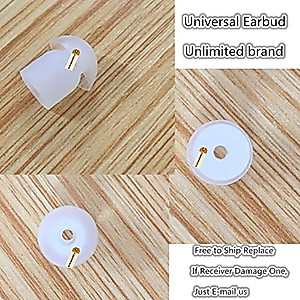 Lsgoodcare 50Pack White Silicone Rubber Replacement Mushroom EarTips Earbud Compatible for Motorola Kenwood Icom Yaesu Baofeng HYT Midland Cobra Radio Surveillance Acoustic Tube Earpiece Headset