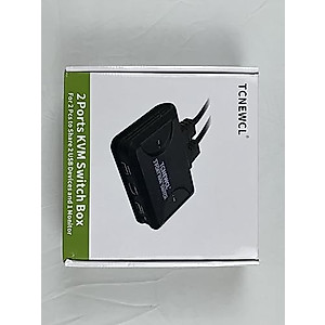 4K HDMI KVM Switch 2 Port, Support 4K@30Hz, for 2 Computers Share Mouse Keyboard to 1 HD Monitor, Included 2 HDMI Cables and Wire Desktop Controller