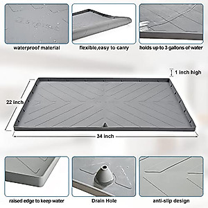 SYRISIO Premium Under Sink Mats for Kitchen Waterproof - 34" X 22", Holds up to 3 Gallons, Under Kitchen Sink Mat, Silicone Under Sink Liner, Under Kitchen Sink Organizer