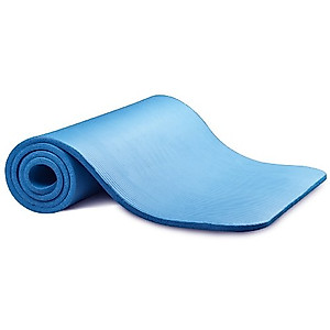 Signature Fitness All Purpose 1/2-Inch Extra Thick High Density Anti-Tear Exercise Yoga Mat with Carrying Strap, Blue