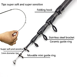 New 1.5m 1.8m 1.92m Ultra-Light Ul Power Telescopic Lure Rod, Rotating Casting Rod, Bait Weight 1-5g, Small Fishing Rod for Children and Beginners ZYHYD (Color : Spinning Rod, Length : 150cm)