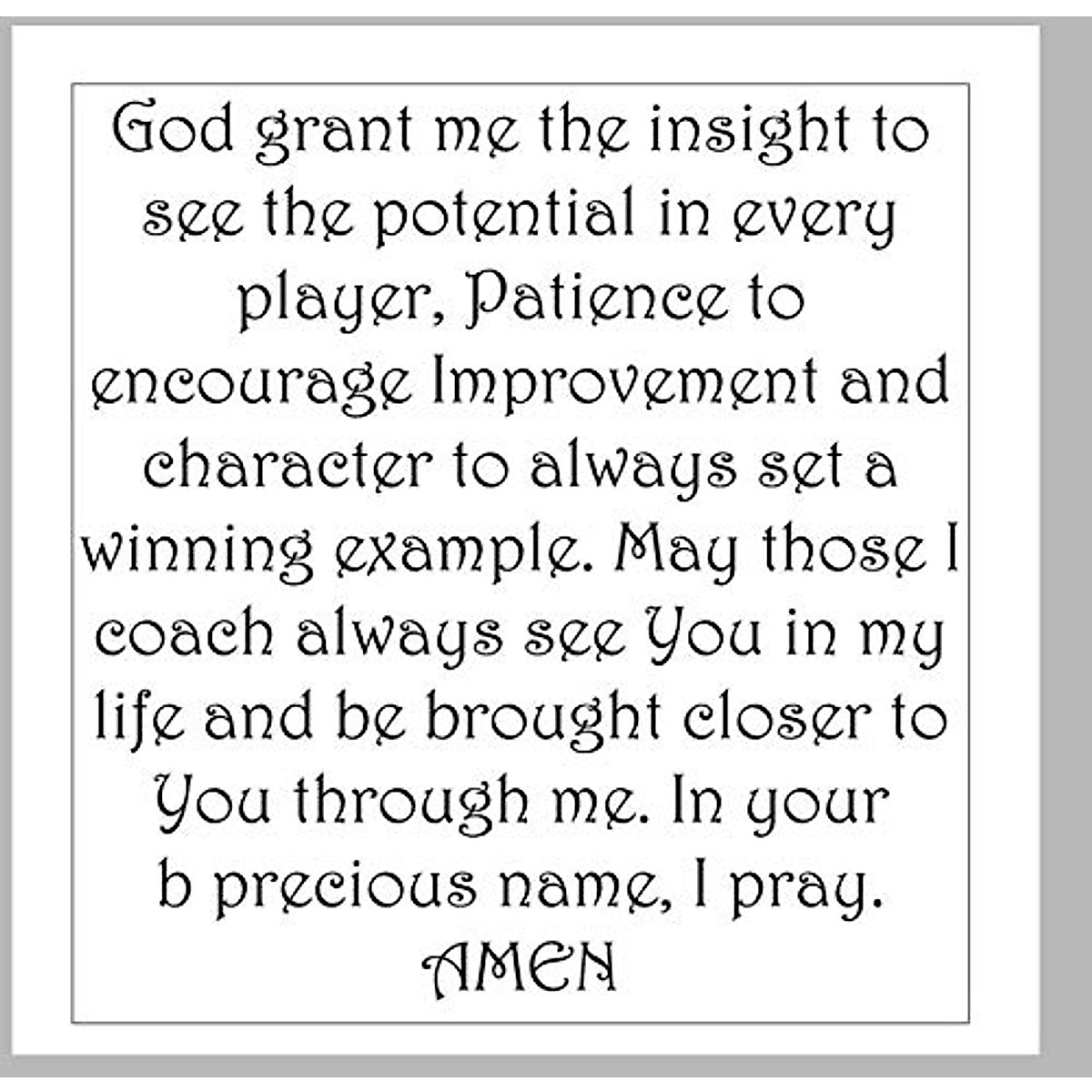 Cheerleading Coaches Prayer, Cheer Coach, Religious Gift, 8x10 print PRINTED on PHOTO paper