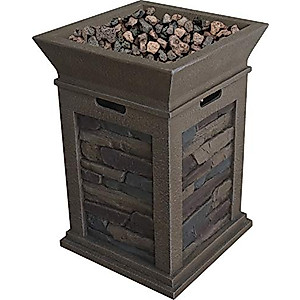 Bond Manufacturing 67268 Alpine 19.5" Square 40,000 BTU Gas Fire Column, Brown