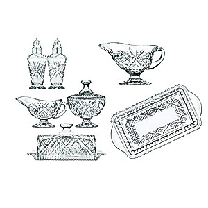 Godinger 8 Piece Hostess Serveware Set - Salt and Pepper Shakers, Butter Dish, Sugar and Creamer, Serving Tray - Dublin Collection