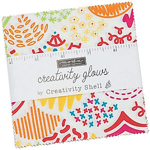 Creativity Glows Charm Pack by Creativity Shell; 42 - 5" Precut Fabric Quilt Squares