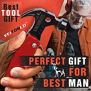 VEITORLD Gifts for Men Women, Anniversary Birthday Gifts Ideas for Dad Grandpa Him Husband, All in One Tools Hammer Multitool, Camping Accessories Survival Gear, Unique Fishing Hunting Tools Gifts