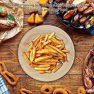 Wooden Serving Tray, Elegant Round Wood Tea Tray Sushi Snacks Fruits Serving Plate Dish for Home Restaurant tray basket Wooden Tea Tray(Diameter12.5cm)