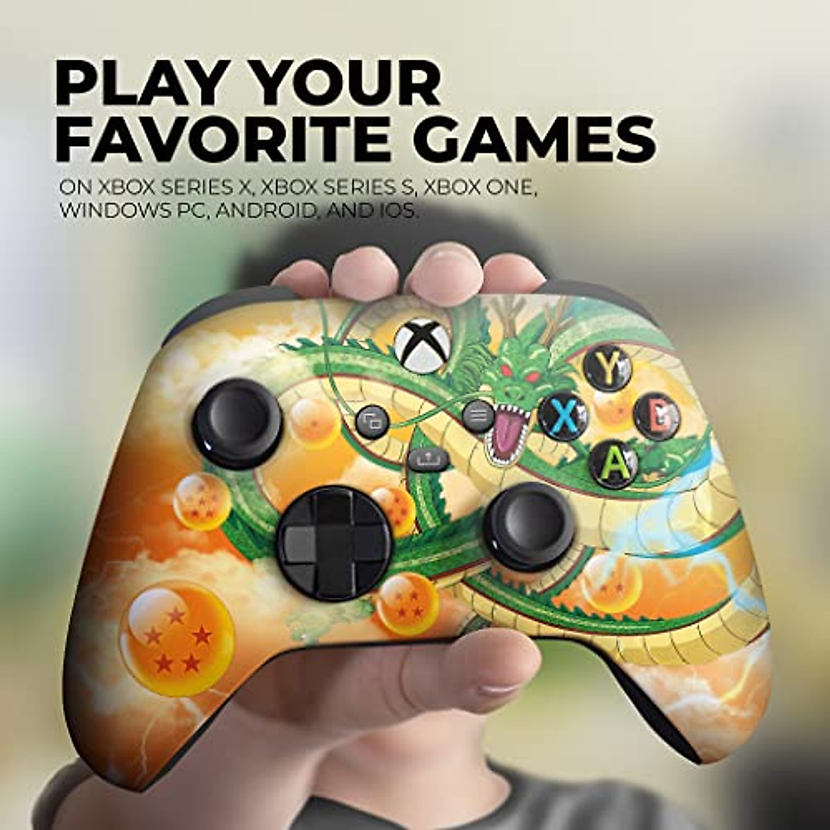 DreamController Shenron Draggonballz Custom X-box Controller Wireless compatible with X-box One/X-box Series X/S Proudly Customized in USA with Permanent HYDRO-DIP Printing (NOT JUST A SKIN)