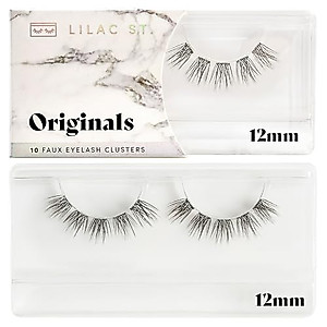 Lilac St - Originals Natural Faux Eyelash Clusters (12mm) - Soft, Natural Look - DIY Lash Extension Wisps - Lightweight & Lifelike - Lasts 10 Days - Cruelty Free, Vegan, Women Founded - 10 Lashes