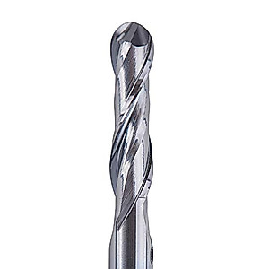 SpeTool 5Pcs Carbide Ball Nose CNC Router Bits 1/8" Cutting Diameter Milling Tool HRC55, 1/8" Shank UpCut Spiral End Mill
