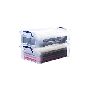 Superio Storage Bins with Lids, Clear Plastic Containers for Organizing, Stackable Totes, BPA Free, Odor Free, Organizer Boxes for Home, and Dorm (2 Pack, 10.5 Qt)