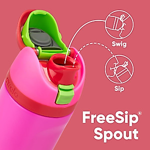 Owala Kids FreeSip Insulated Stainless Steel Water Bottle with Straw for Sports, Travel, and School, BPA-Free Sports Water Bottle, 16 oz, All The Berries