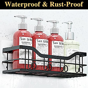 Z&L HOUSE 6 Pack Shower Caddy Organizer, Adhesive Shower Shelves with 1 Cup Holder, 3 Soap Holder, Extra Large Capacity No Drilling Shower Shelf for Inside Shower