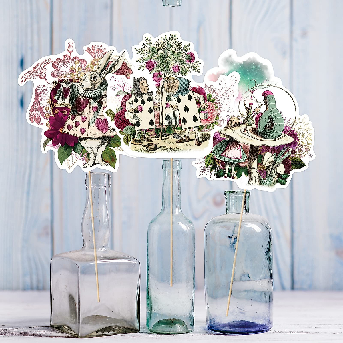 Alice Tea Party Photo Booth Props Party Photobooth Props and Signs Decorations Supplies for Mad Hatter Party Birthday Afternoon Tea Baby Shower Garden