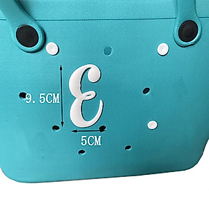 Koomduk Alphabet Charms Compatible for Beach Bag Decorative Accessories Beach Bag Charms Insert Personalize your Tote Bag (E)
