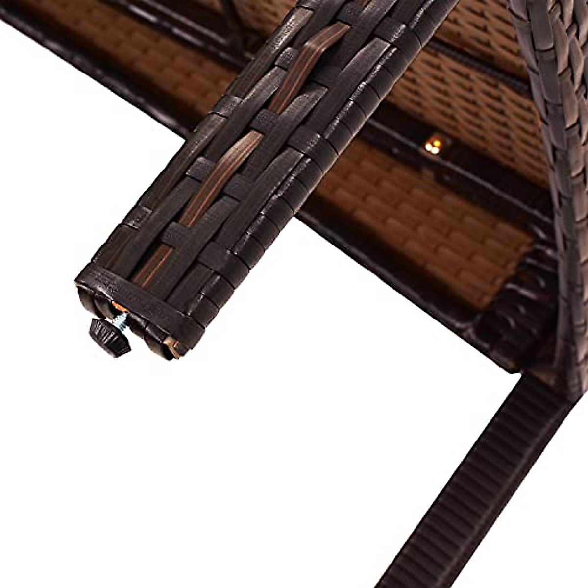 Merax Outdoor Patio PE Wicker Rattan Sofa Dining Set with Removable Cushions empered Glass Tea Table for Backyard, Poolside, Deck, Blue,6 Piece