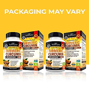 Turmeric Curcumin with Black Pepper Extract 1500mg - High Absorption Ultra Potent Turmeric Supplement with 95% Curcuminoids and BioPerine - Non GMO Turmeric Capsules for Joint Support - 90 Capsules