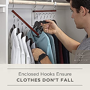 MORALVE Space Saving Hangers Bundle (Mahogany)