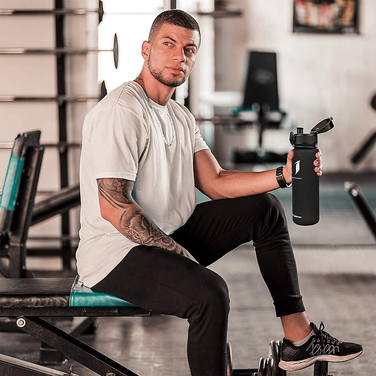 Super Sparrow Water Bottle - 17 oz - BPA & Toxic Free Tritan Water Bottles - One Touch Opening - Leak-proof Plastic Bottle - Kids Water Bottle for Office, Gym, Outdoor, Sports