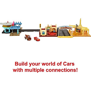 Mattel Disney and Pixar Cars On The Road Playset with 2 Toy Vehicles & Light-Up Countdown, Includes Lightning McQueen & Mater Truck