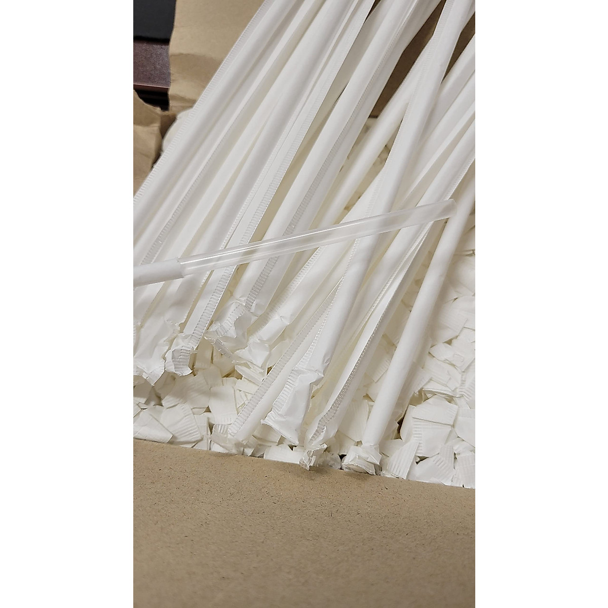 7.75 inch Disposable Plastic Straws Translucent 500 Counts Individually Wrapped Drinking Straws BPA Free