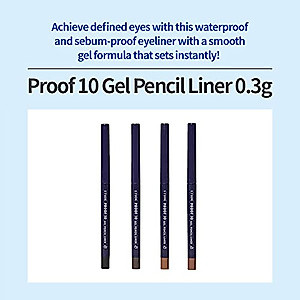 ETUDE Proof 10 Gel Pencil Liner 0.3g (#2 Dark Cacao) | Creamy Gel Texture Eyeliner with Wearable Shades to Create Precise Line Eye Makeup without Efforts, Korean Makeup, Perfect for Gift